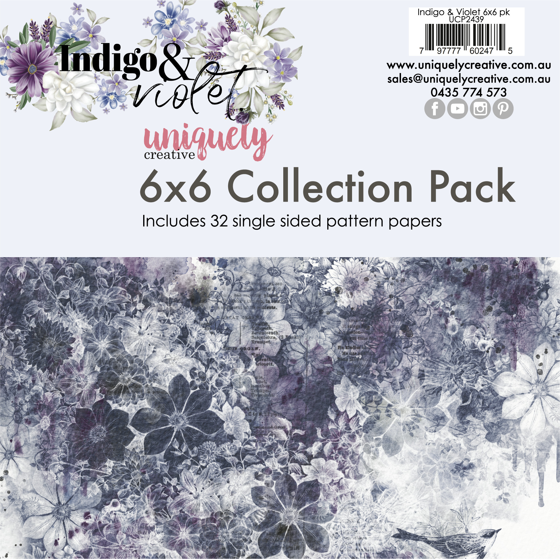 Uniquely Creative - 6 x 6 Collection Pack - Indigo & Violet - Sensational Crafts